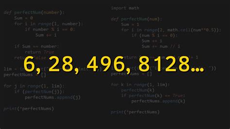 A Better Perfect Number Algorithm Youtube