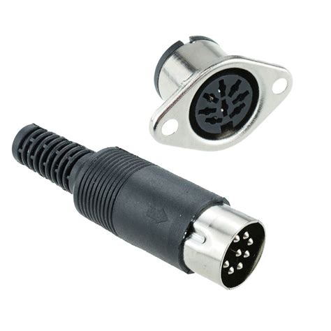 Pair 8 Pin Din Panel Mount Socket Plug Connector Ebay