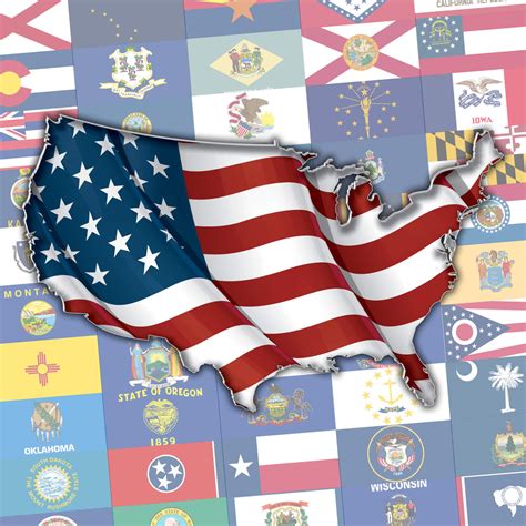 50 State Flags Of The Usa 1000x1000