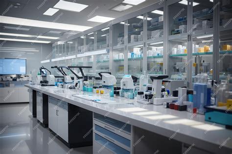 Premium Ai Image Genomic Sequencing Laboratory Futuristic Science Lab