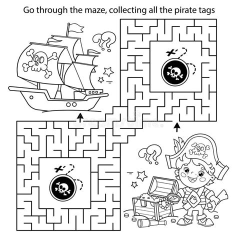 Jeu De Labyrinthe Ou De Labyrinthe Puzzle Page De Coloriage Contour