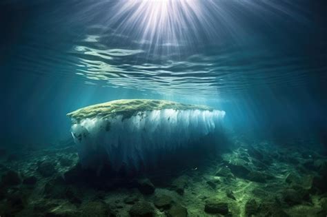 Premium Ai Image Glacial Iceberg With Light Rays Revealing Its