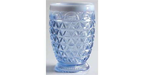 Laced Edge Blue Opalescent Katy 9 Oz Flat Tumbler By Imperial Glass