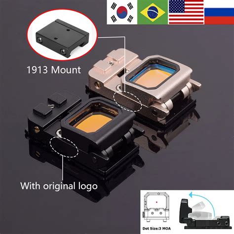 Tactical Adjustable Mini Rmr Flip Red Dot Sight Scope Collimator Pistol