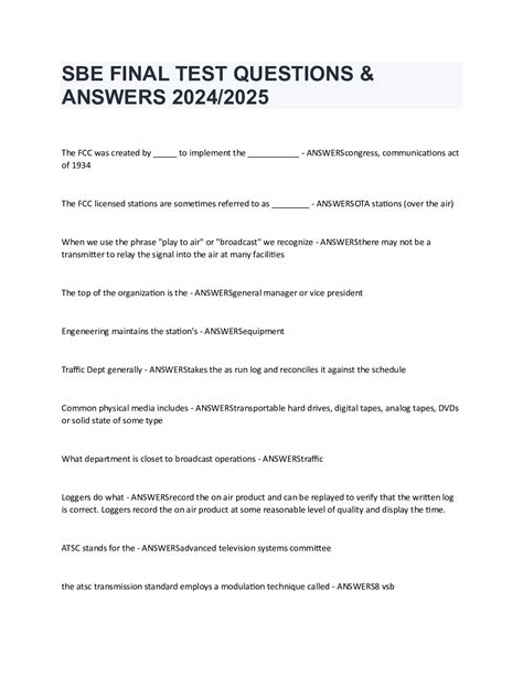 sbe final test questions and answers 2024 2025 docmerit