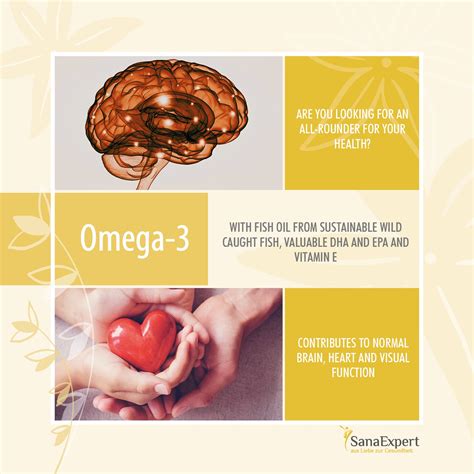 Комплект хранителна добавка Sanaexpert Omega 3 1000 Mg Рибено масло Витамин Е за мозъка