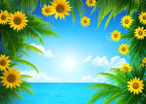 Beautiful Background For Hello Summer Banner Design Summer Beach