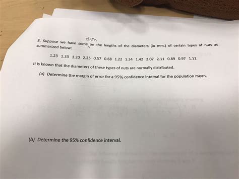 Solved Suppose We Have Some On The Lengths Of The Diamete Chegg