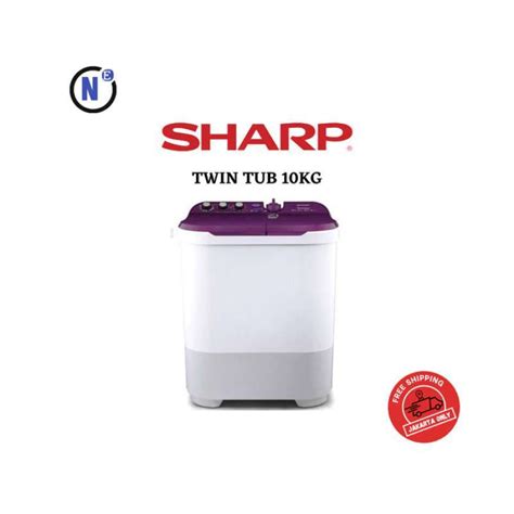 Promo SHARP ES T1090 MESIN CUCI 2 TABUNG 10KG KHUSUS JKT Diskon 33 Di