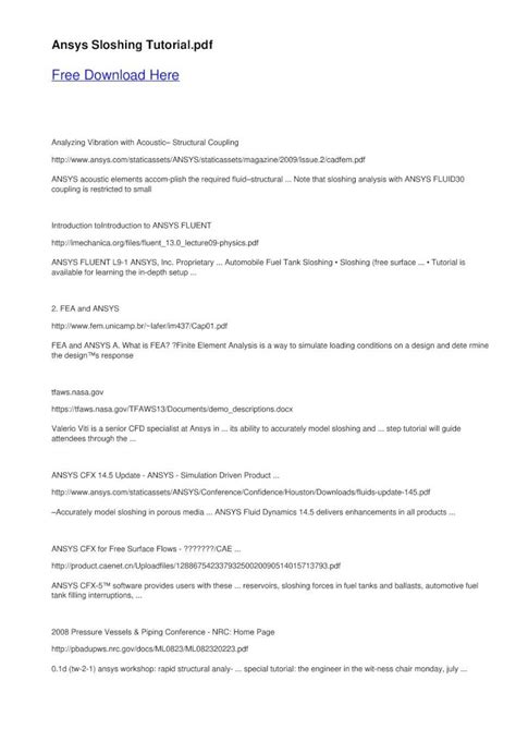 Pdf Free Download Here · Pdf Fileansys Sloshing Tutorial Pdf Free Download Here Analyzing