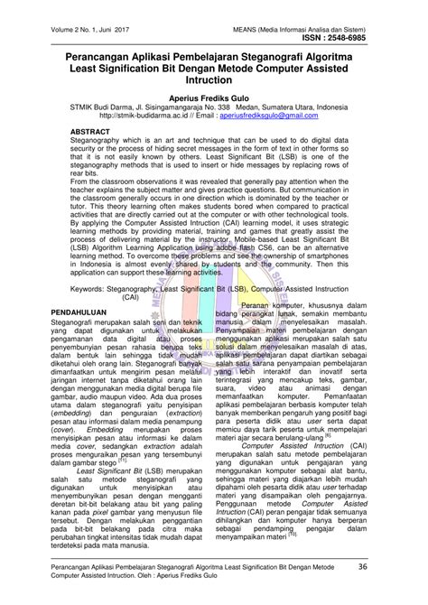 Pdf Perancangan Aplikasi Pembelajaran Steganografi Algoritma Least Signification Bit Dengan