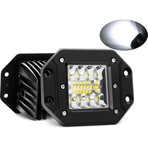 2Pcs 3 Pouces 7 62 Cm 42W Offroad Lampe Barre Projecteur Phare De