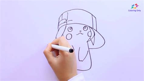 How To Draw Pikachu Wearing Ash S Hat In Easy Steps