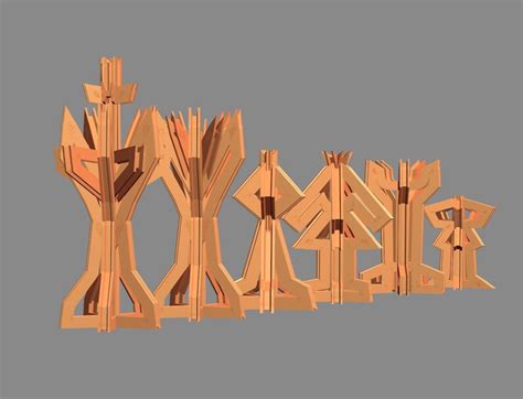 Angular Stylized 3d Printable Chess Set Stl Files Etsy