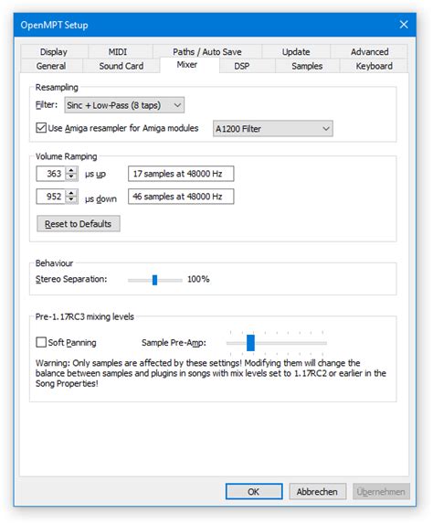 Manual Setup Mixer OpenMPT Wiki Manual Setup Mixer OpenMPT Wiki