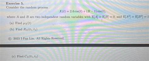 Solved Exercise Consider The Random Process Chegg