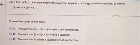 Solved Use A Truth Table To Determine Whether The Statement