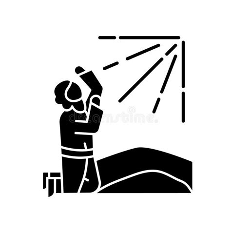 Apóstolo Rezar Para a Sagrada Radiância ícone Do Glifo Negro Ilustração