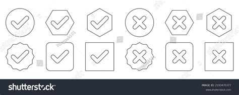 Check Wrong Marks Icon Set Tick Stock Vector Royalty Free Shutterstock