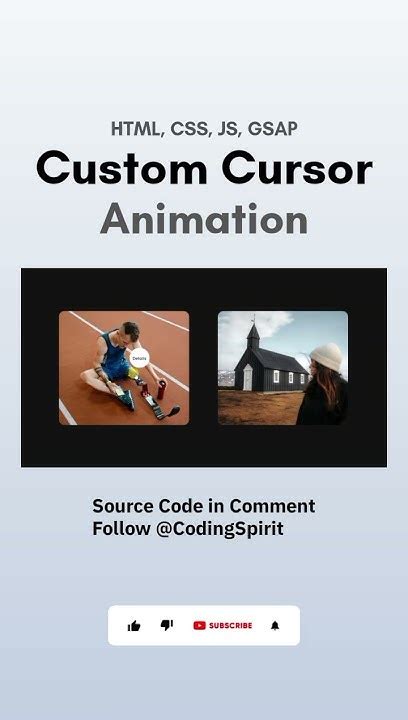 custom cursor animation using html css javascript gsap 🔥 shorts youtube
