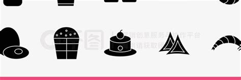 食品固体字形图标设置图表移动UX UI套件和打印设计包括厨师帽帽子厨房烹饪切片块食品集合现代信息图表徽标和象形图 矢量模板