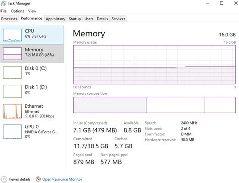 performance why is memory usage of my pc while idling so high
