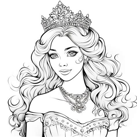 Premium Ai Image A Drawing Of A Beautiful Princess With A Tiable And