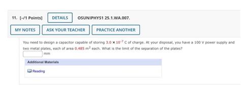 Solved You Need To Design A Capacitor Capable Of Storing