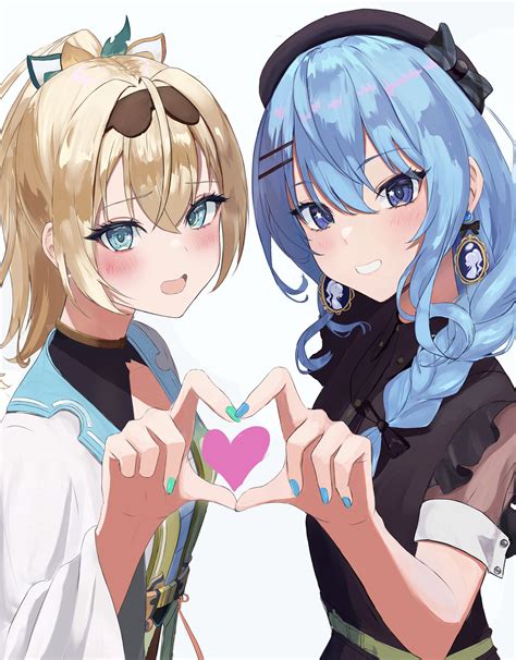 Hoshimachi Suisei Kazama Iroha And Kazama Iroha Hololive Drawn By