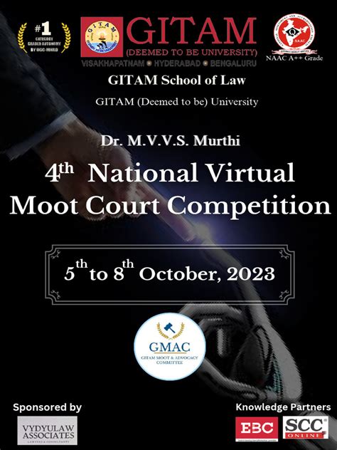 Brochure Gitam School Of Law S 4th National Virtual Moot Court