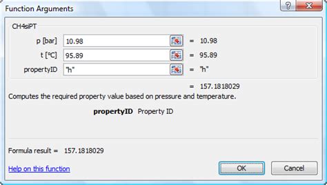 Methane Properties Excel