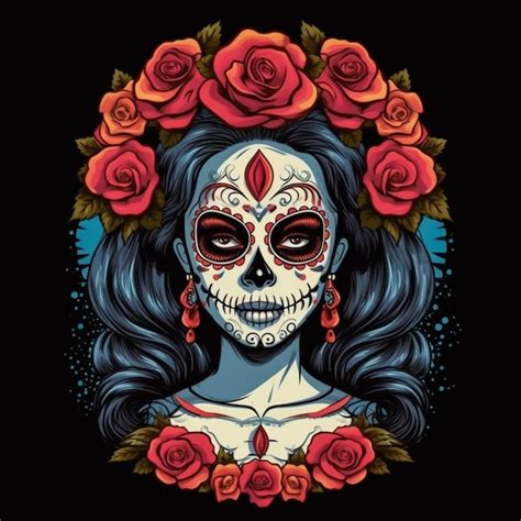 Premium Photo A Red Rose Black Beautiful Woman Style Illustration