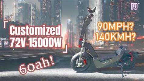 Custom Black And Gray 72v 15000w 60ah 140kmh 90mph Geofought F8 Scooter