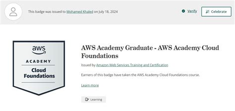 Mohamed Khalid On Linkedin Im Thrilled To Announce That Ive Earned The Aws Academy Cloud