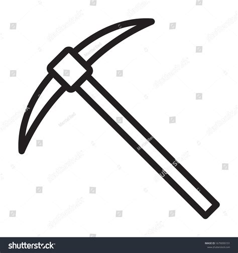 Pickaxe Pick Axe Digging Tool Line Stock Vector Royalty Free