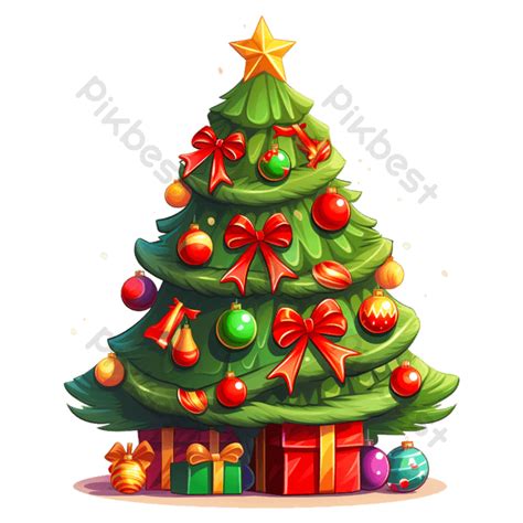 ภาพต้นคริสต์มาสการ์ตูน เทมเพลต แบบ Psd ดาวน์โหลดฟรี Pikbest
