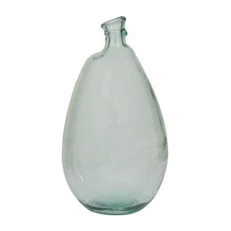 Litton Lane 18 In Blue Spanish Recycled Glass Decorative Vase 042496