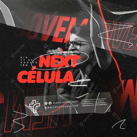 Gospel Next Célula Jovem Flyer Social Media PSD Editável download