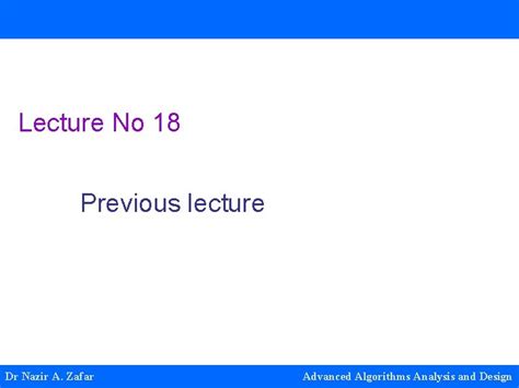 Advanced Algorithms Analysis And Design By Dr Nazir