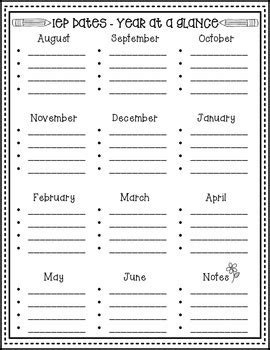 IEP Due Dates At A Glance By All Things Special Ed TPT