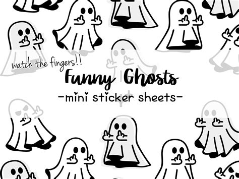 Middle Finger Ghosts Funny Horror Sticker Halloween Sticker Etsy