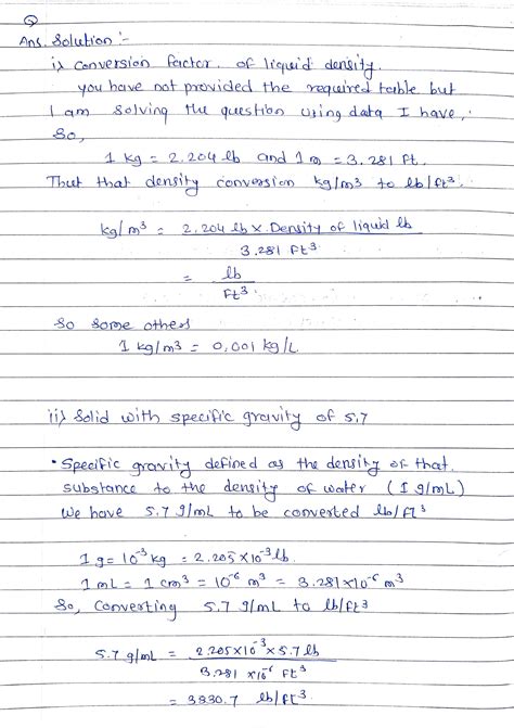 Solved Calculate Densities In Of The Following Substances A Liquid Course Hero