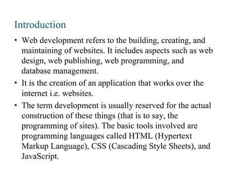 Introduction To Html Css And Javascript For Web Development Ppt Eroppa