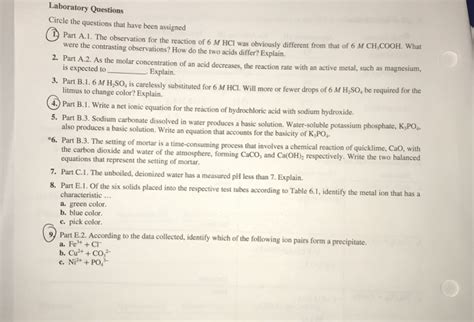 Solved Laboratory Questions Circle The Questions That Have Chegg