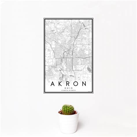 Akron Ohio Map Print In Classic — Jace Maps
