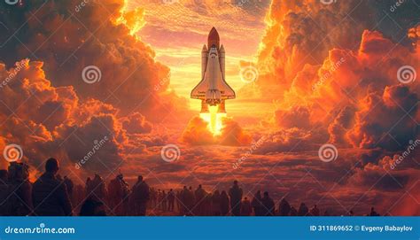 Launching A NASA Spacecraft Into Space From Earth Rocket Flying To