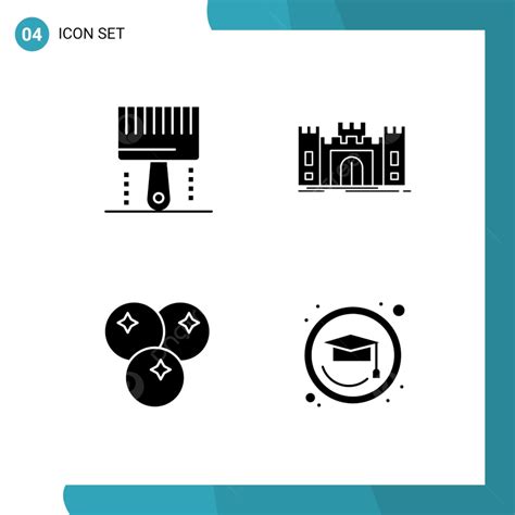 Universal Symbols Vector Design Images 4 Universal Solid Glyph Signs Symbols Of Coding Food