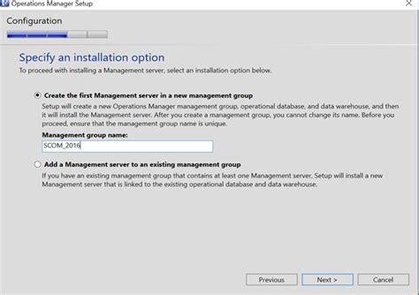 SCOM Server Installation On Windows Server Why Azure