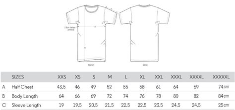 Unisex Tee Shirt Sizing Guide Dissident Designs
