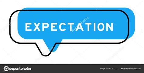 Speech Banner Blue Shade Word Expectation White Background Stock Vector